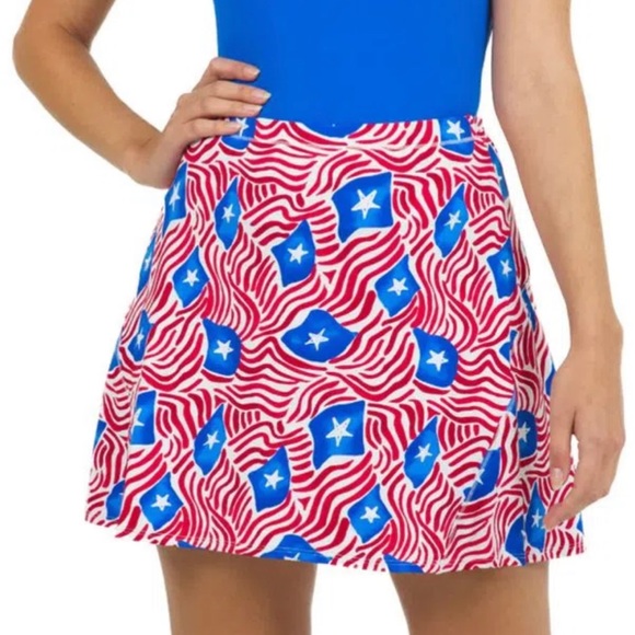 IBKUL | Shorts | Ibkul Swing Skort Rylee Upf5 Red White Blue Large Nwt ...